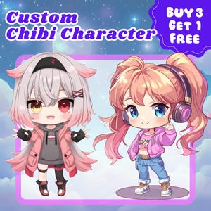 Custom Anime Chibi Portrait: Kawaii Emotes, Streamer PFP (PNG/PSD ...