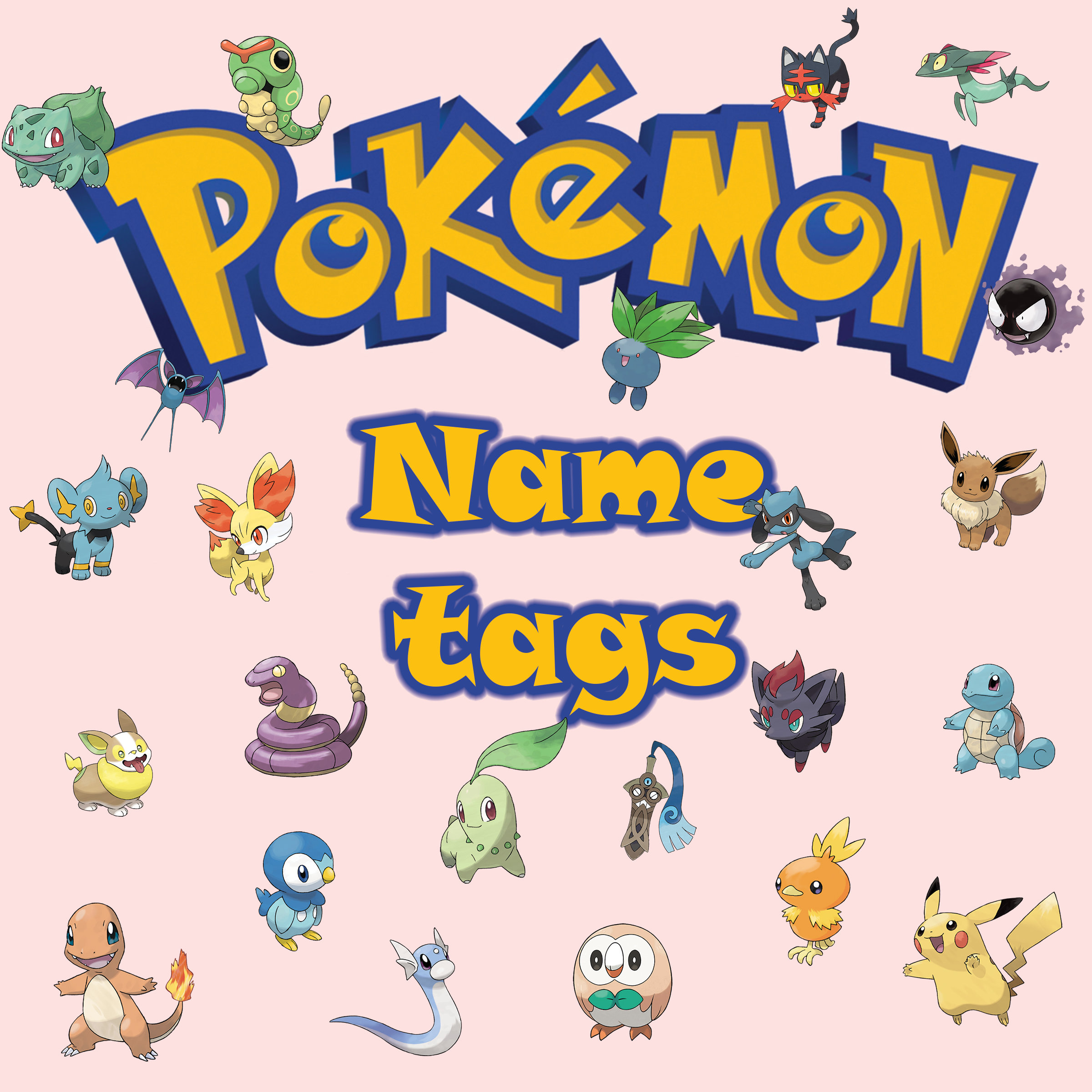 Classroom Name Tags Pokemon | Desk Plates | Printable Name Tags - Etsy