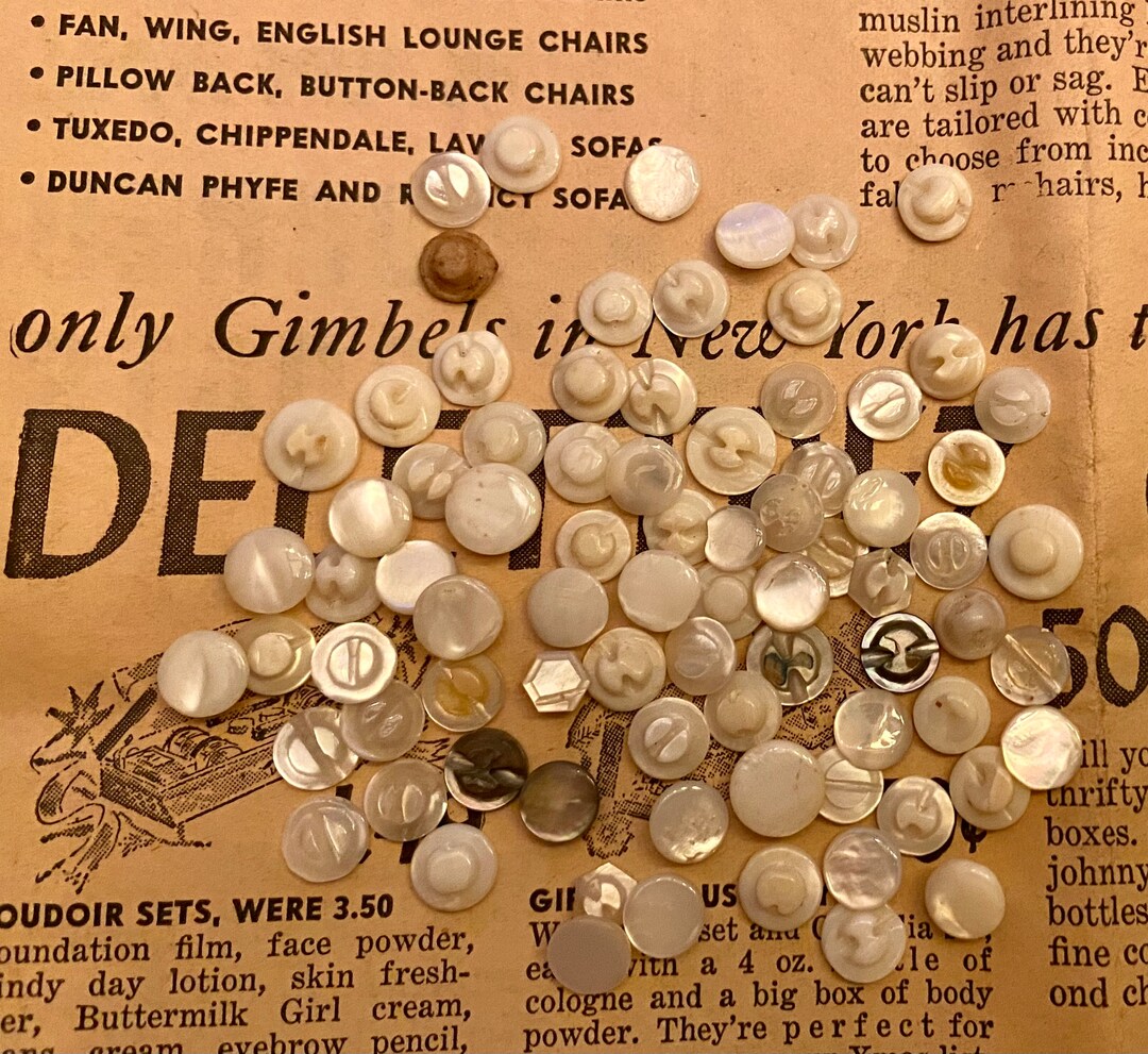 Vintage Mother of Pearl Self Shank Buttons 9mm Round White USA 80 - Etsy
