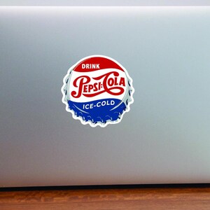 Pepsi Bottle Cap Vintage Soda Pop Main Logo Vinyl Decal / Sticker 10 ...