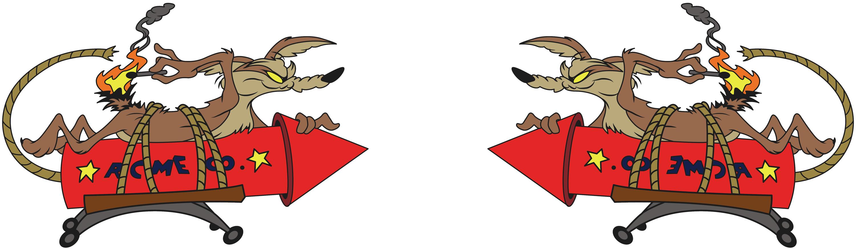 Wile E Coyote ACME Rocket Mirrored Set of 2 Logo Vinyl Decal / Sticker ...
