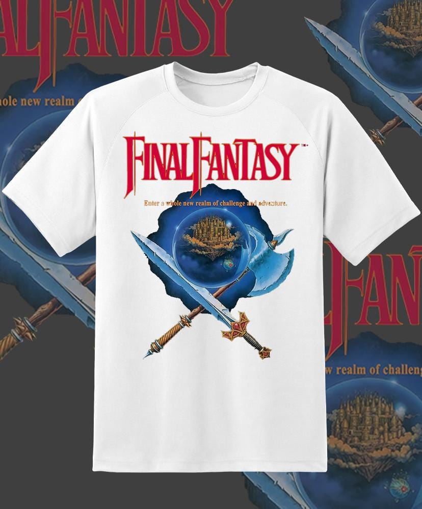 Final Fantasy Retro Nes Box Art Video Game T Shirt Youth M - Adult 6XL ...