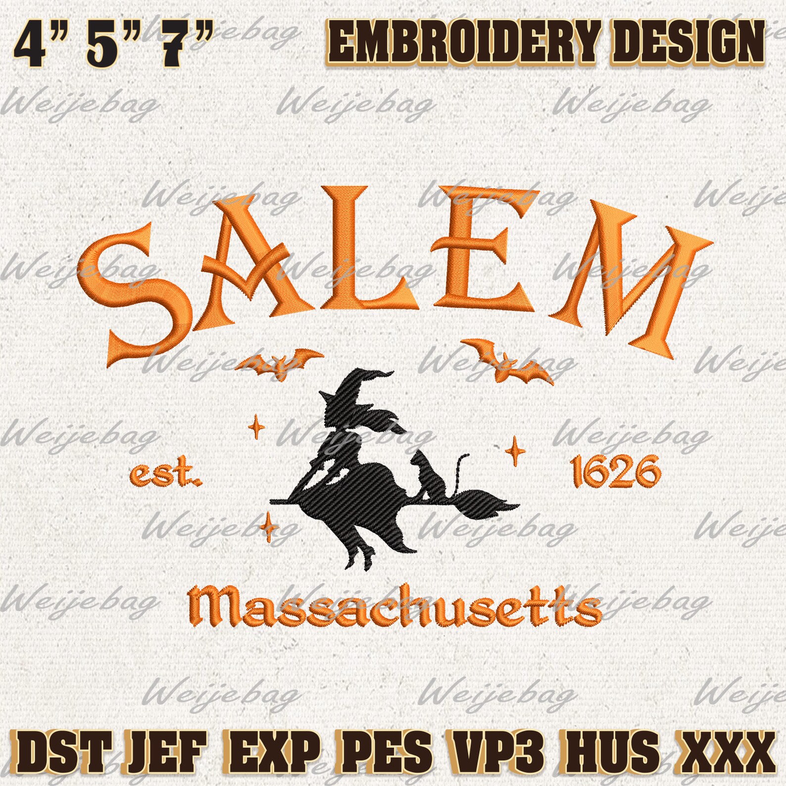 Halloween Embroidery Design, Witch Embroidery File, Halloween Gift ...