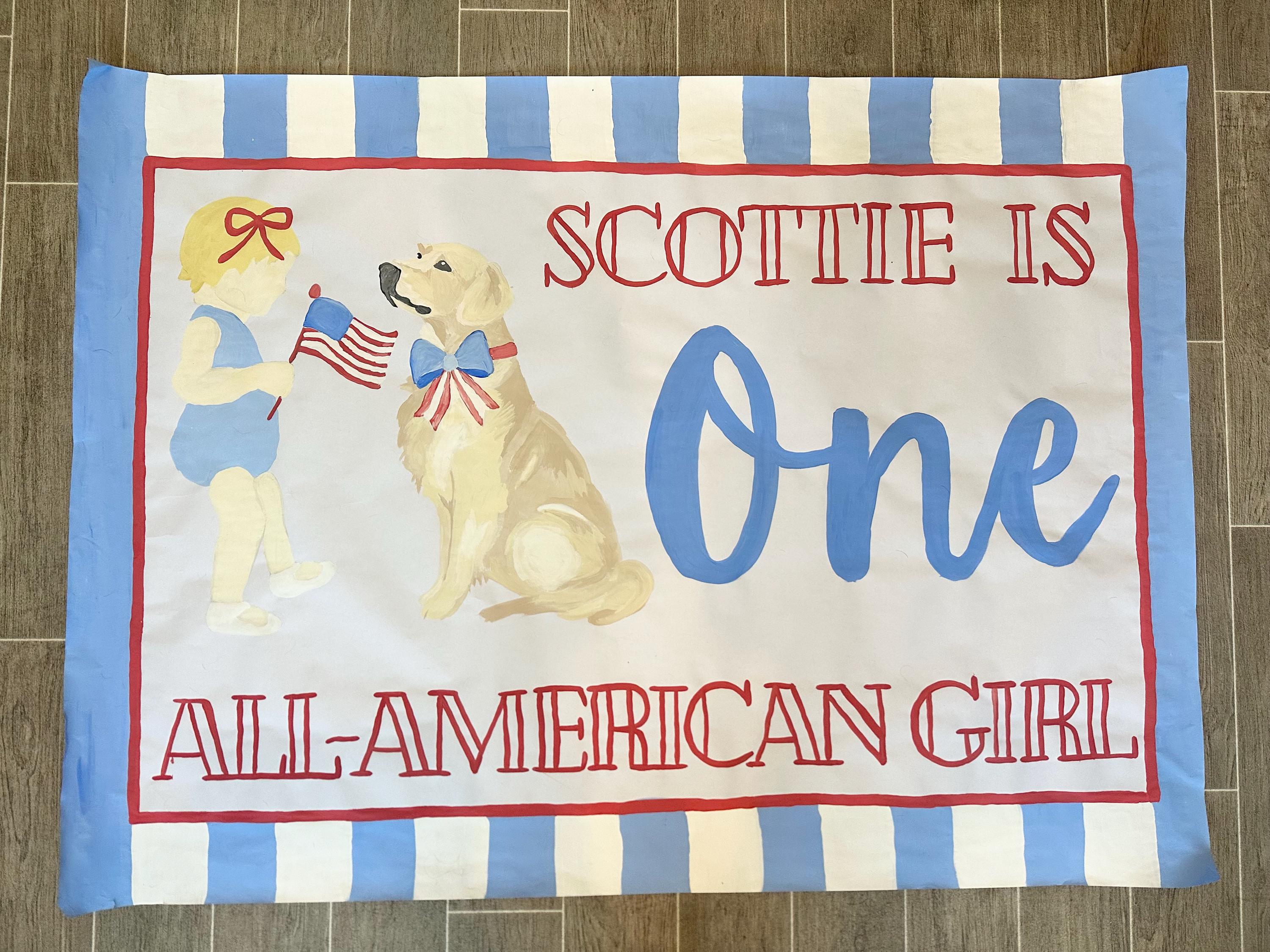 All American Girl Painted Banner, Painted Banner - Etsy