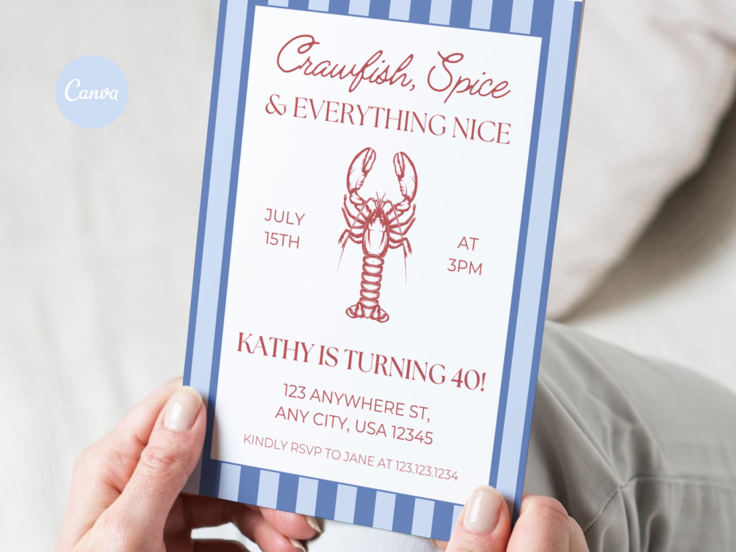 Crawfish Boil Digital Invitation | Festive Seafood Party Invite ...