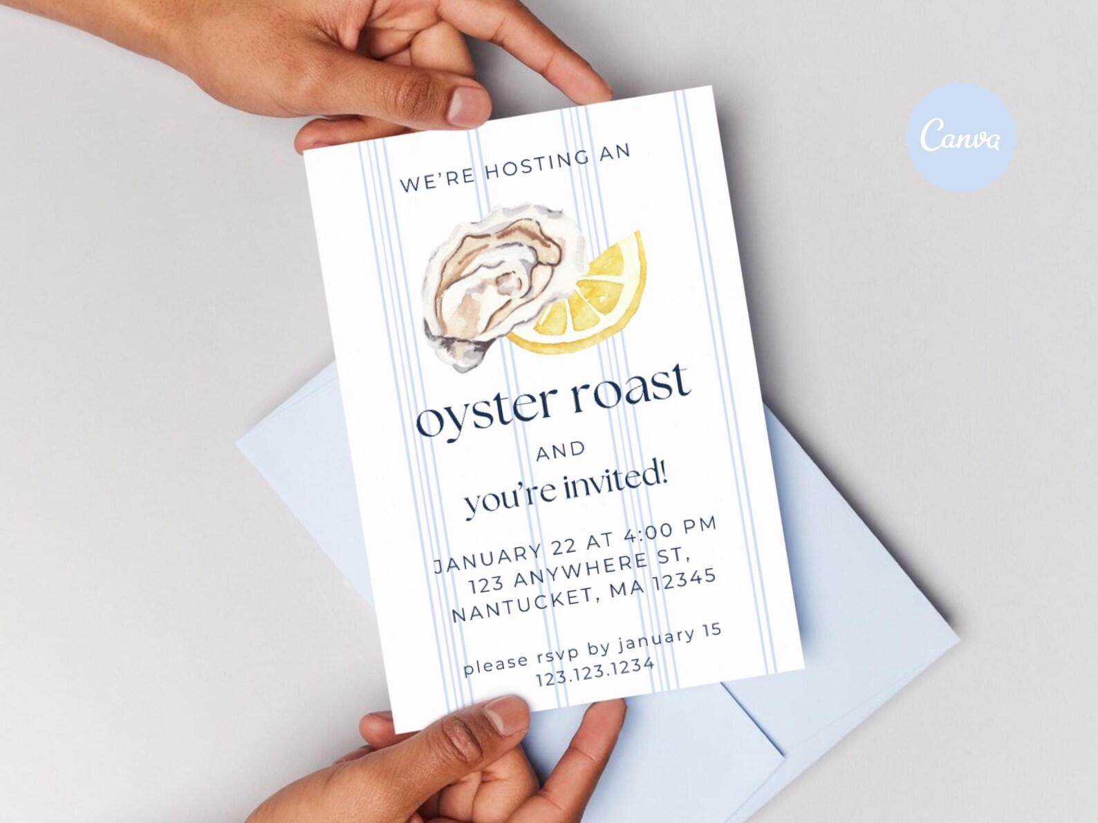 Classic East Coast Oyster Roast Invitation | Nautical Themed Oyster ...