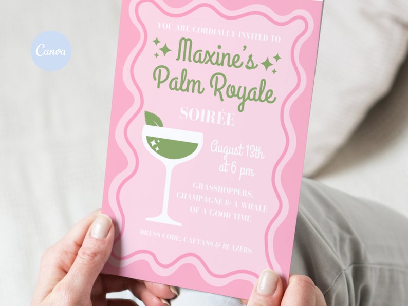 Palm Royale Birthday Invitation | Palm Royale Party Invitation ...