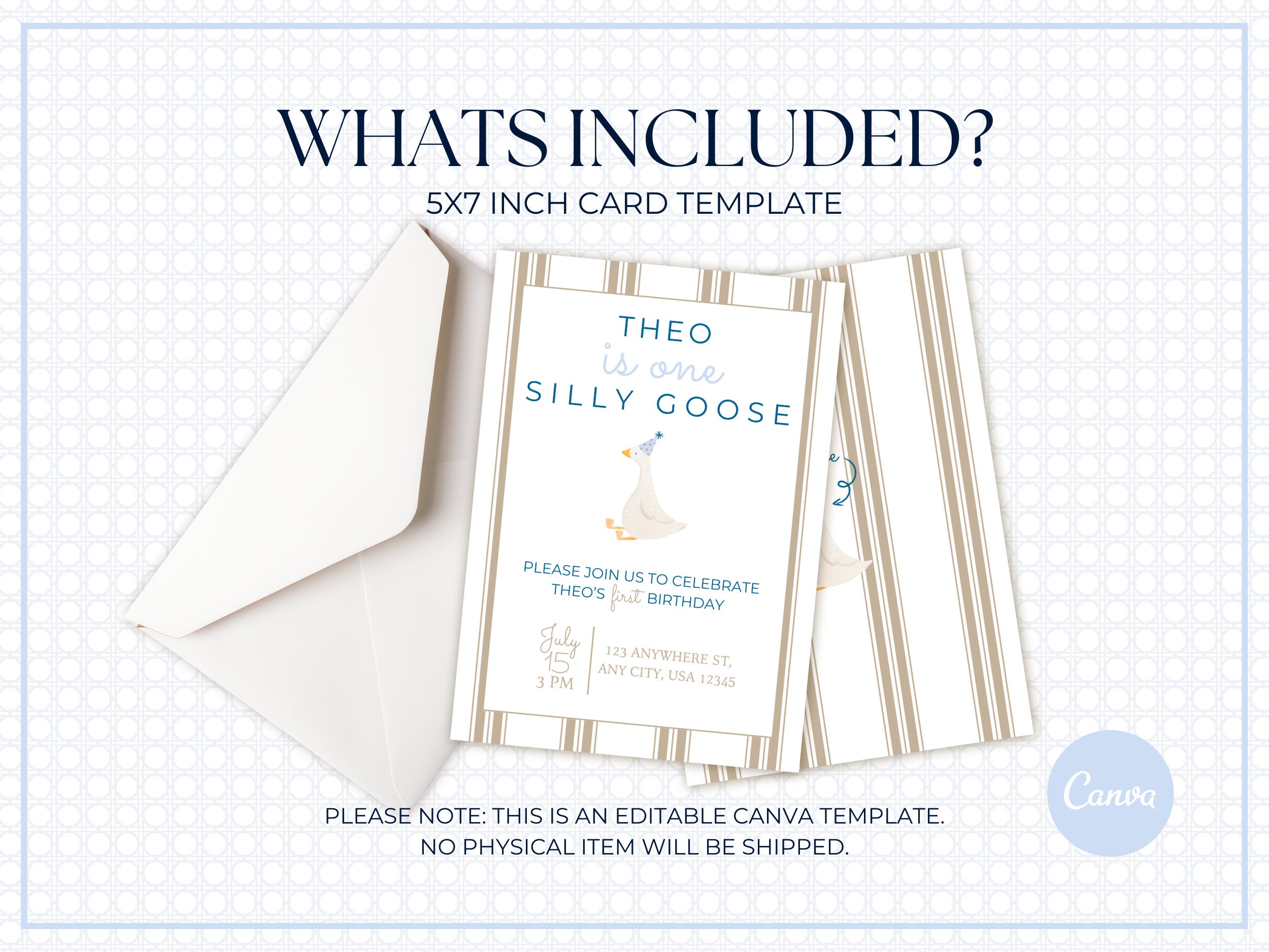 One Silly Goose Invitation Silly Goose Birthday Invitation Editable ...