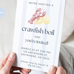 Crawfish Boil Digital Invitation | Festive Seafood Party Invite ...