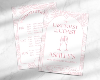 Last Toast on the Coast Bachelorette Invitation Last Toast Bach ...