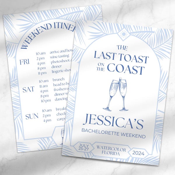 Bachelorette Last Toast on the Coast Template - Etsy