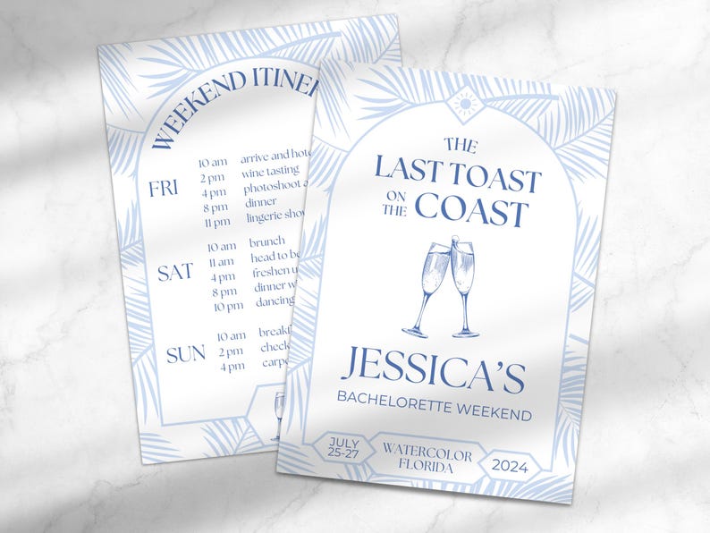 Last Toast on the Coast Bachelorette Invitation Last Toast Bach ...