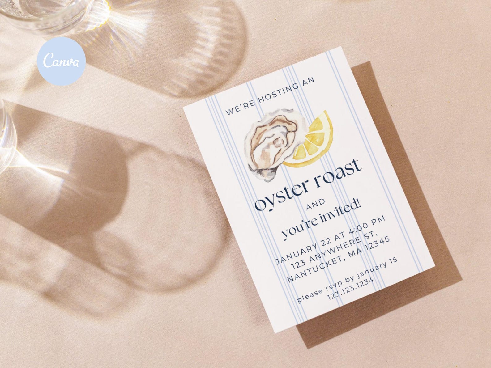 Classic East Coast Oyster Roast Invitation | Nautical Themed Oyster ...