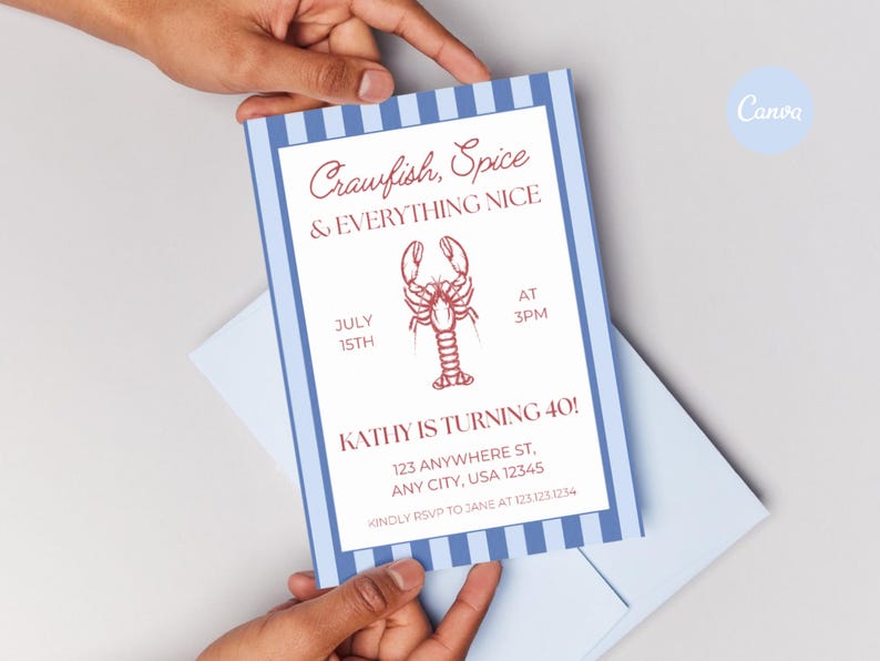 Crawfish Boil Digital Invitation | Festive Seafood Party Invite ...