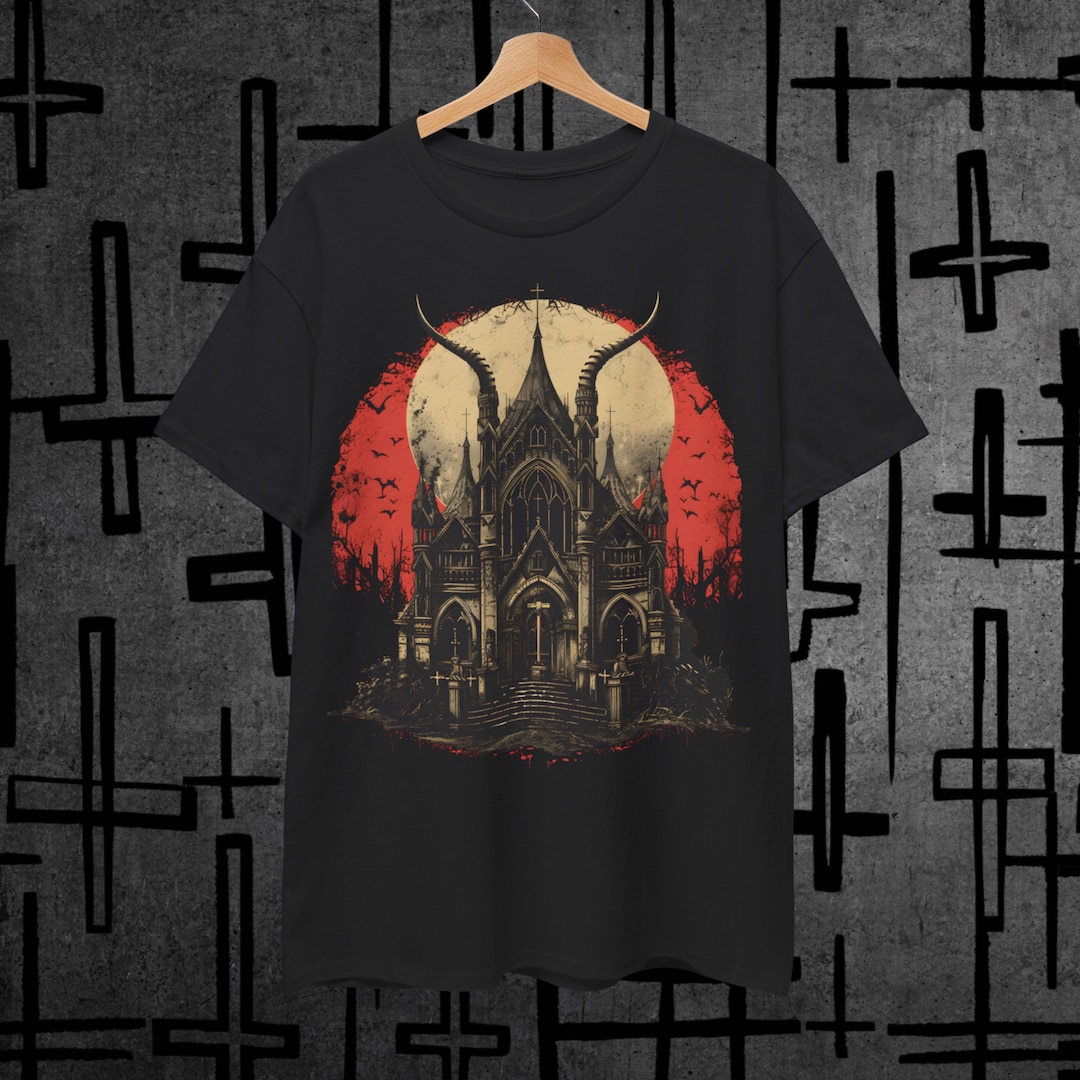 Gothic Cathedral T-shirt | Dark Architecture Graphic Tee | Goth ...