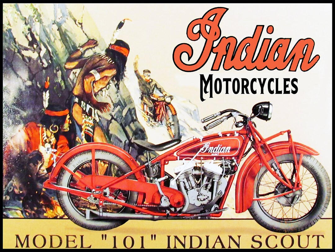 Indian Motorcycle Metal Sign 16x 12 - Etsy