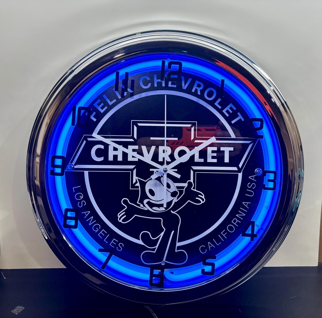 Felix Chevrolet Neon Clock - Etsy
