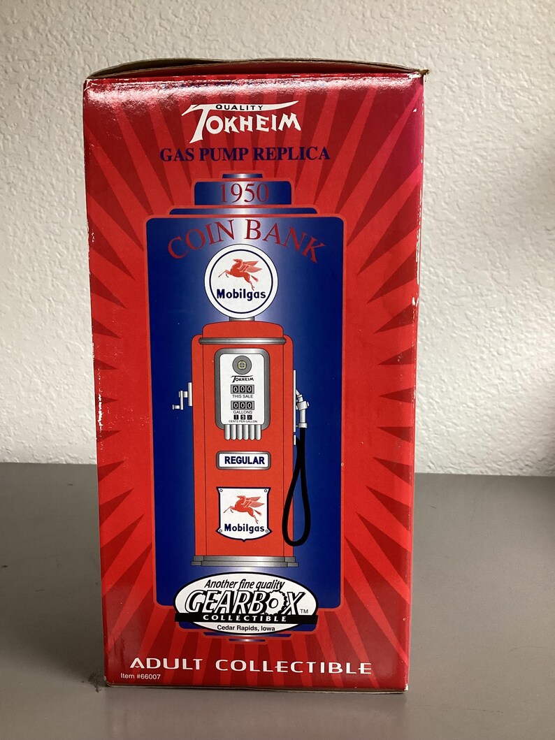 Gearbox Mobilgas Gasoline Pump Coin Bank New in Box - Etsy