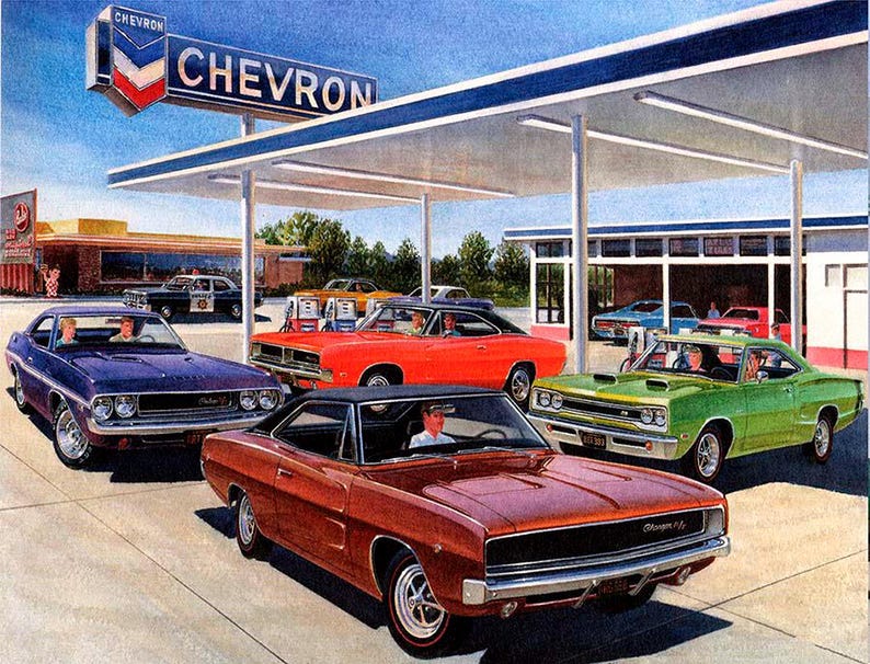 Chevron Gas Station Metal Sign 16x12 - Etsy