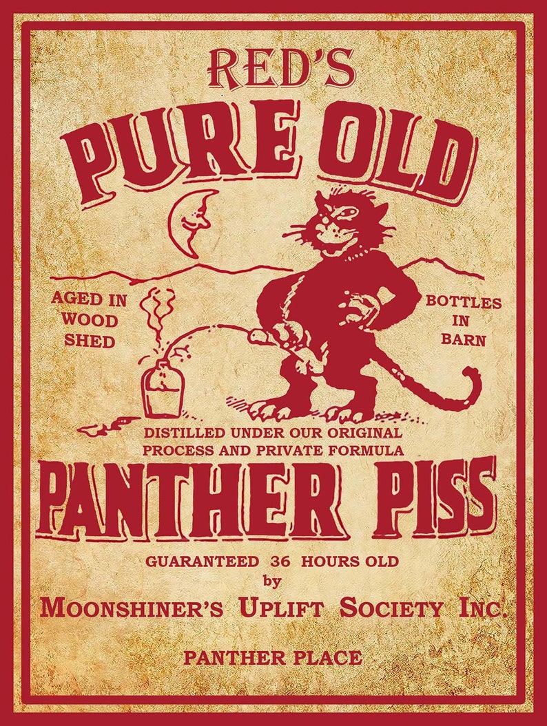 Reds Pure Old Panther Piss Metal Sign - Etsy