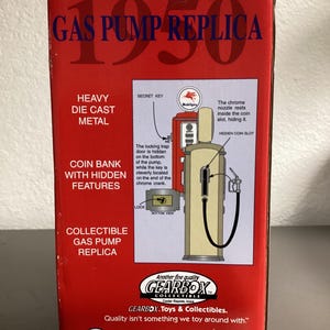 Gearbox Mobilgas Gasoline Pump Coin Bank New in Box - Etsy