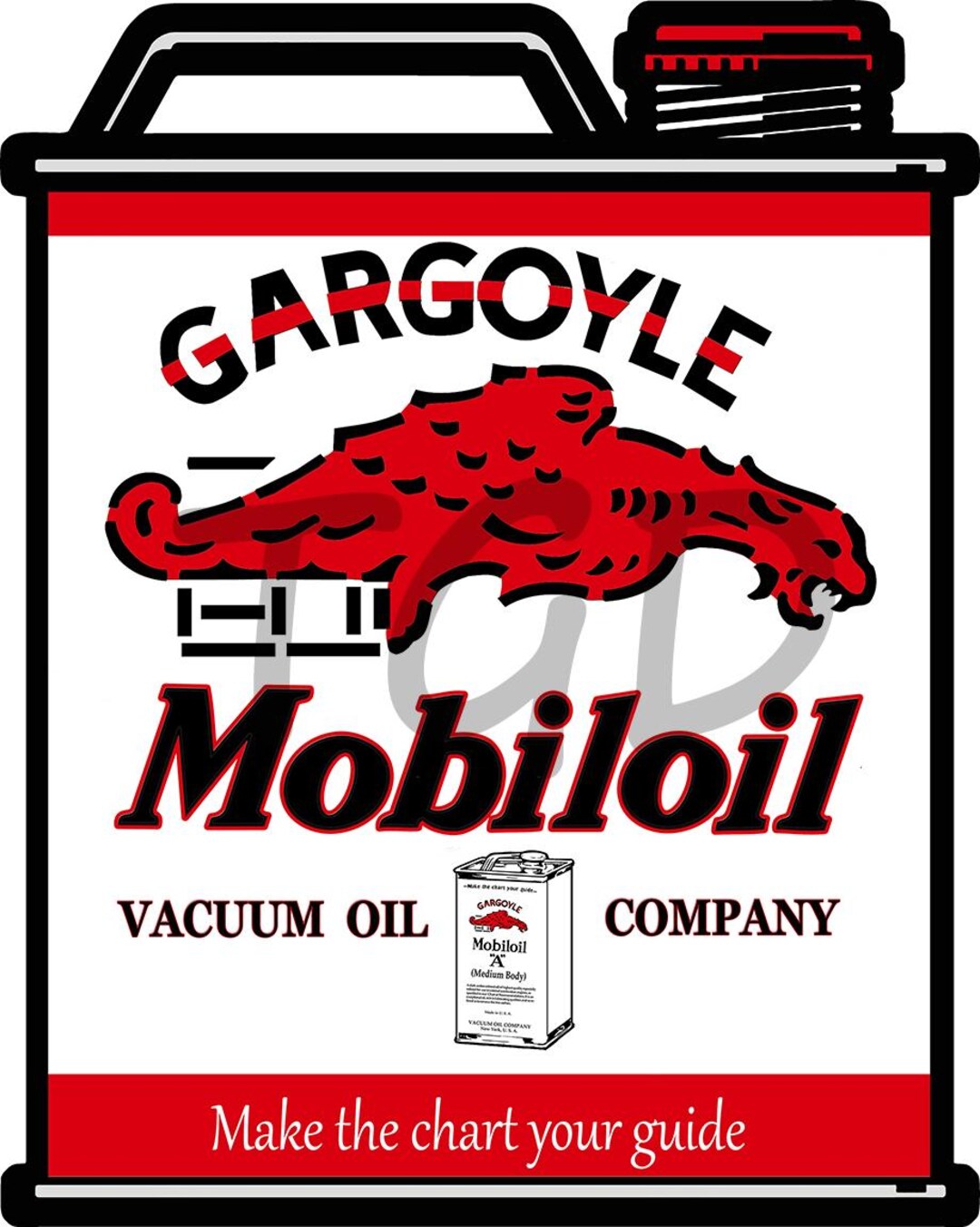 Mobil Gargoyle Motor Oil Can 14” H X 11” W Metal Sign - Etsy