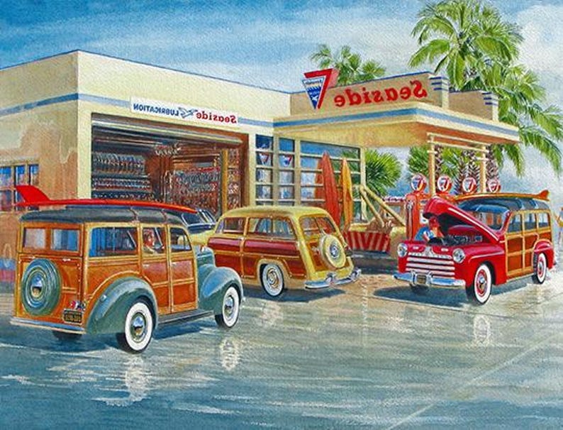 Sea Side Gas Station Metal Sign 16x12 - Etsy