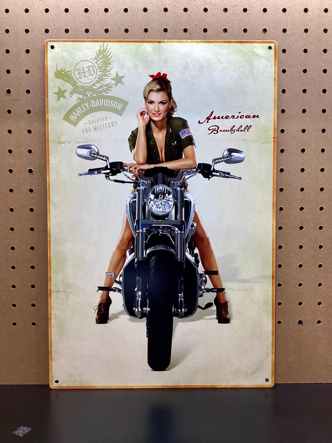 Harley Davidson Pin up Metal Sign - Etsy