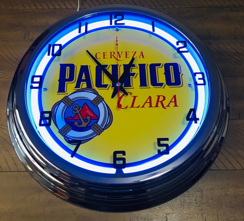 Pacifico Beer Single Neon Clock - Etsy