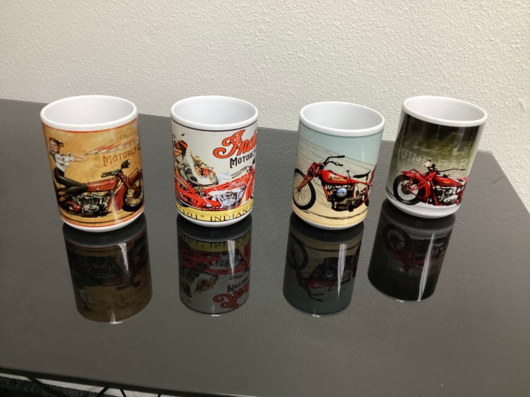 Indian Motorcycle Coffee Mugs 4 Mugs Set - Etsy