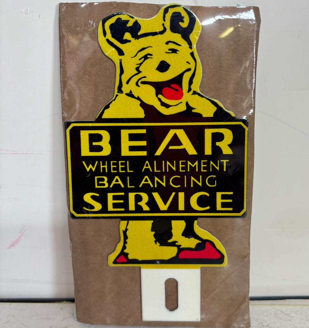 Bear Wheel Alignment Metal License Plate Topper - Etsy