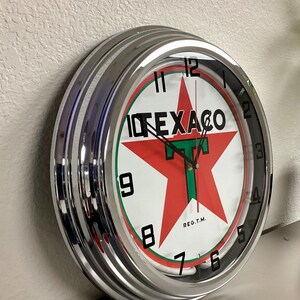 Texaco Gasoline Single Neon Clock Green - Etsy