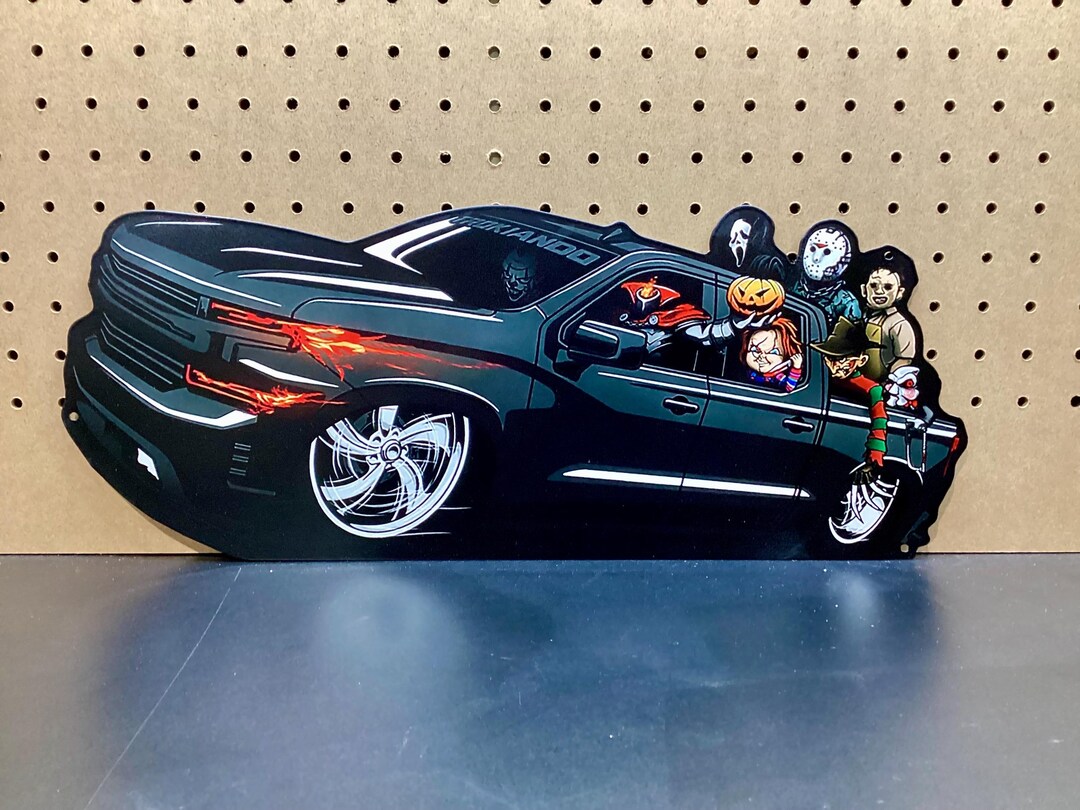 Halloween Characters/ Chevy Pick-up Laser Cut Metal Sign - Etsy