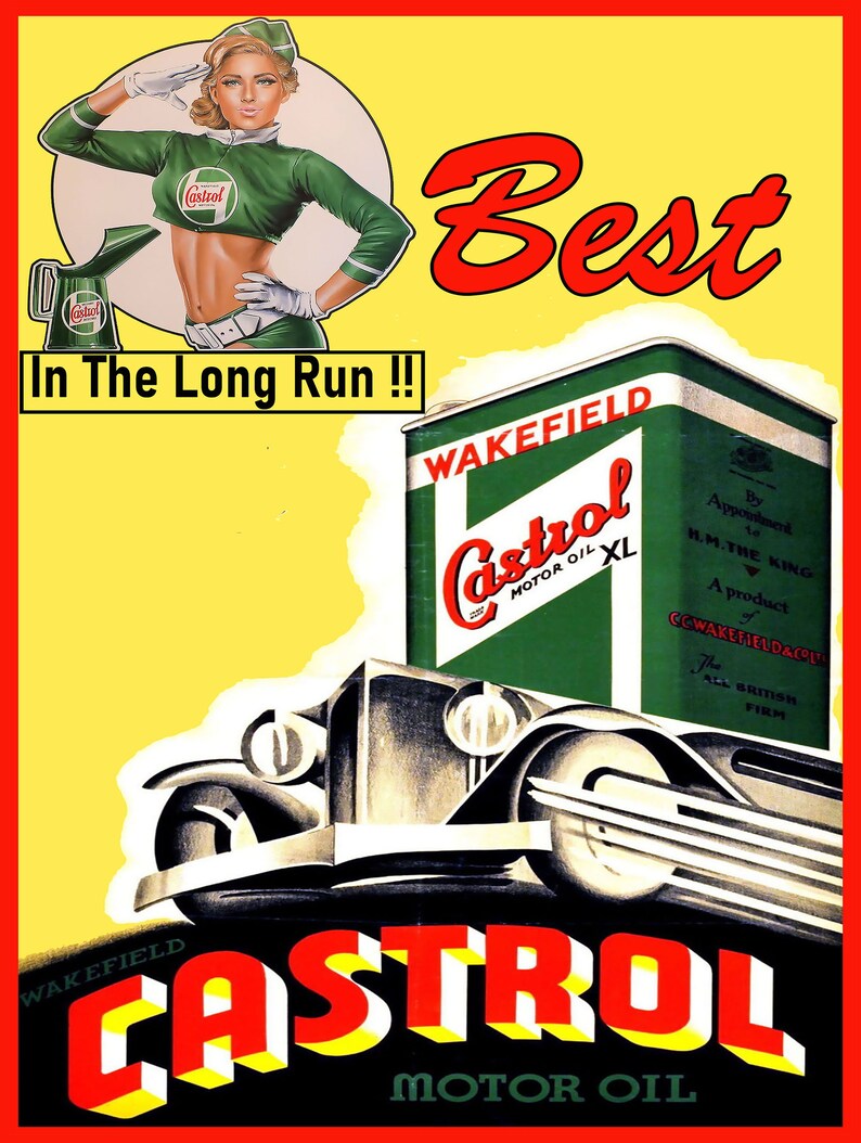 Castrol Oil Metal Sign 16x 12 - Etsy