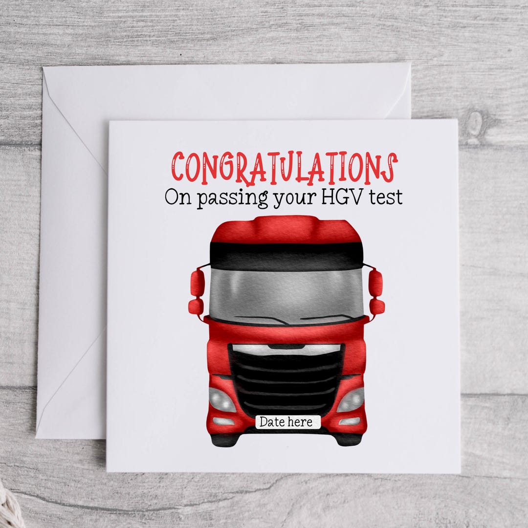 Personalised Passed Lorry Driving Test Card HGV License Congratulations ...