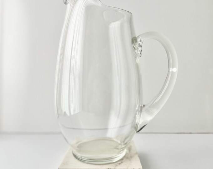 Clear Heavy Glass Water Jug or Drink Pitcher Beverage Pitcher - Etsy