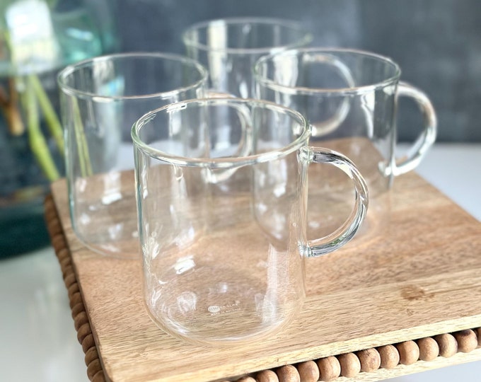 Set of 4 Jenaer Glas Clear Glass Mugs - Etsy