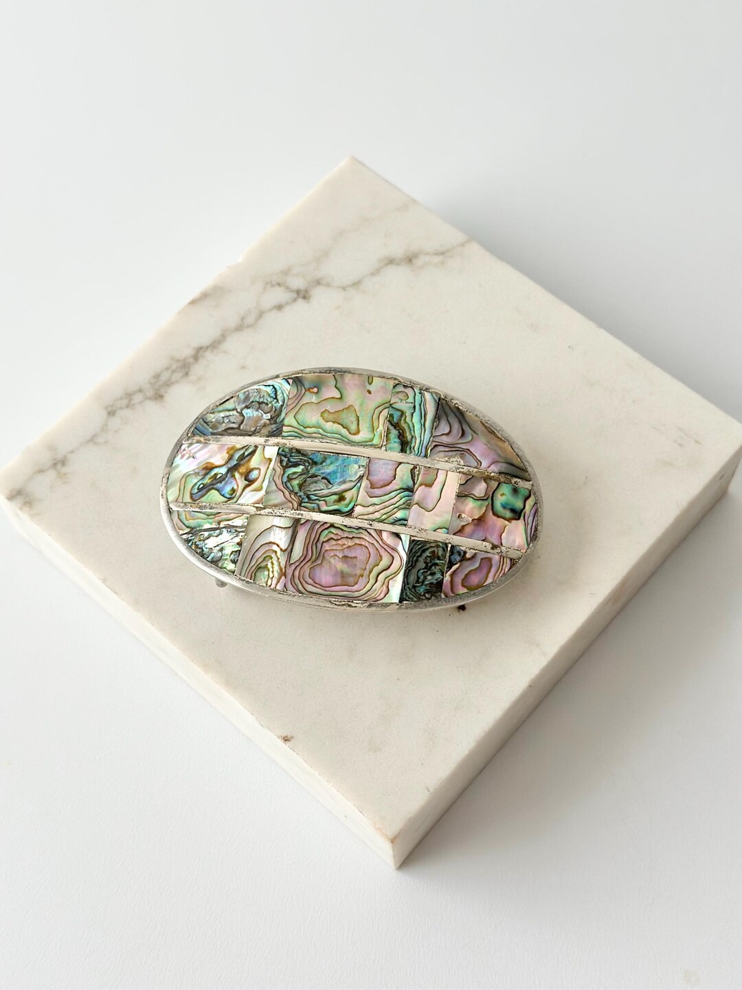 Abalone Shell and Silver Western Belt Buckle Alpaca Mexico - Etsy