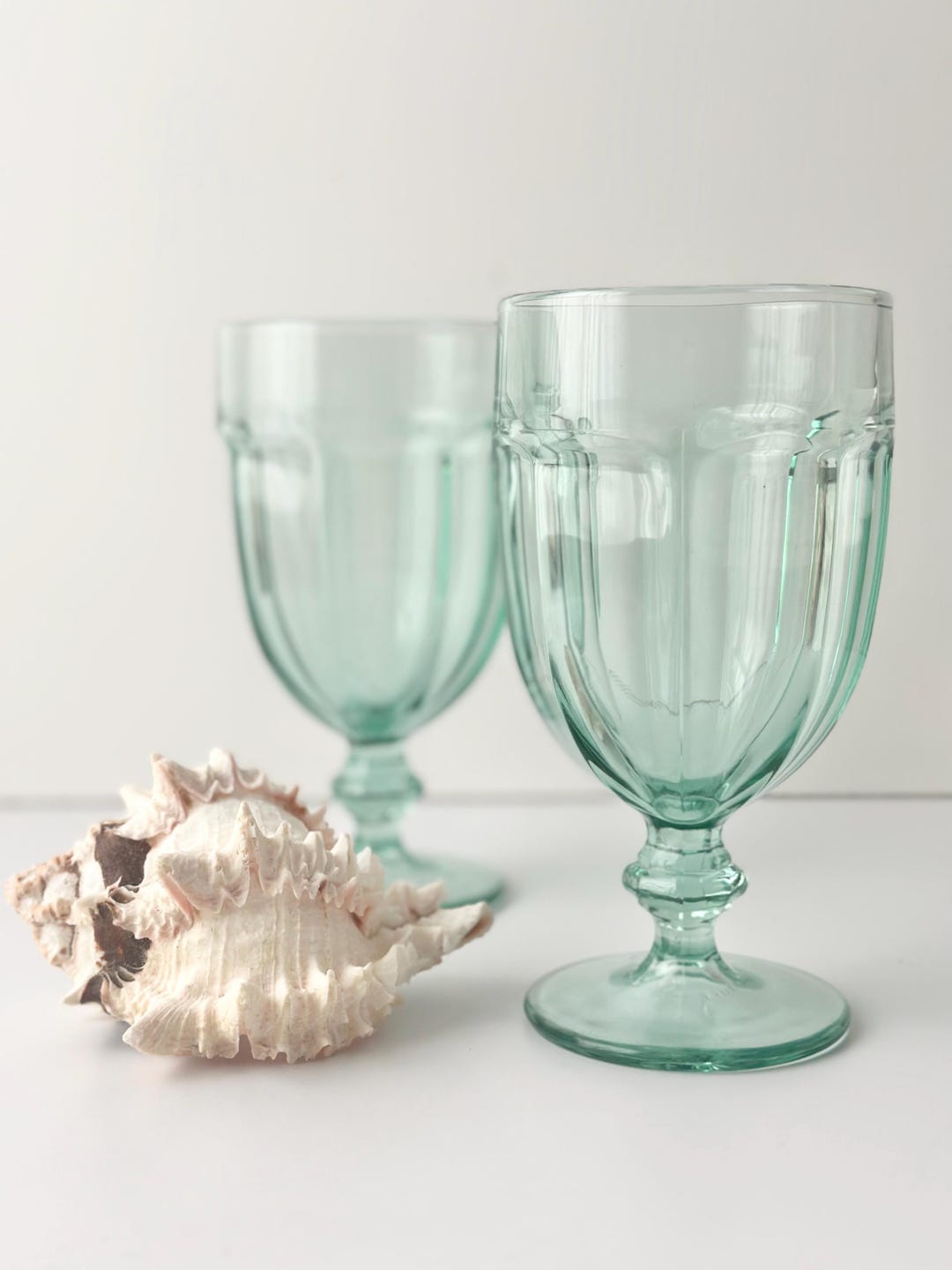 Libbey Gibraltar Duratuff Set of 2 Spanish Green Iced Tea Water Goblet ...