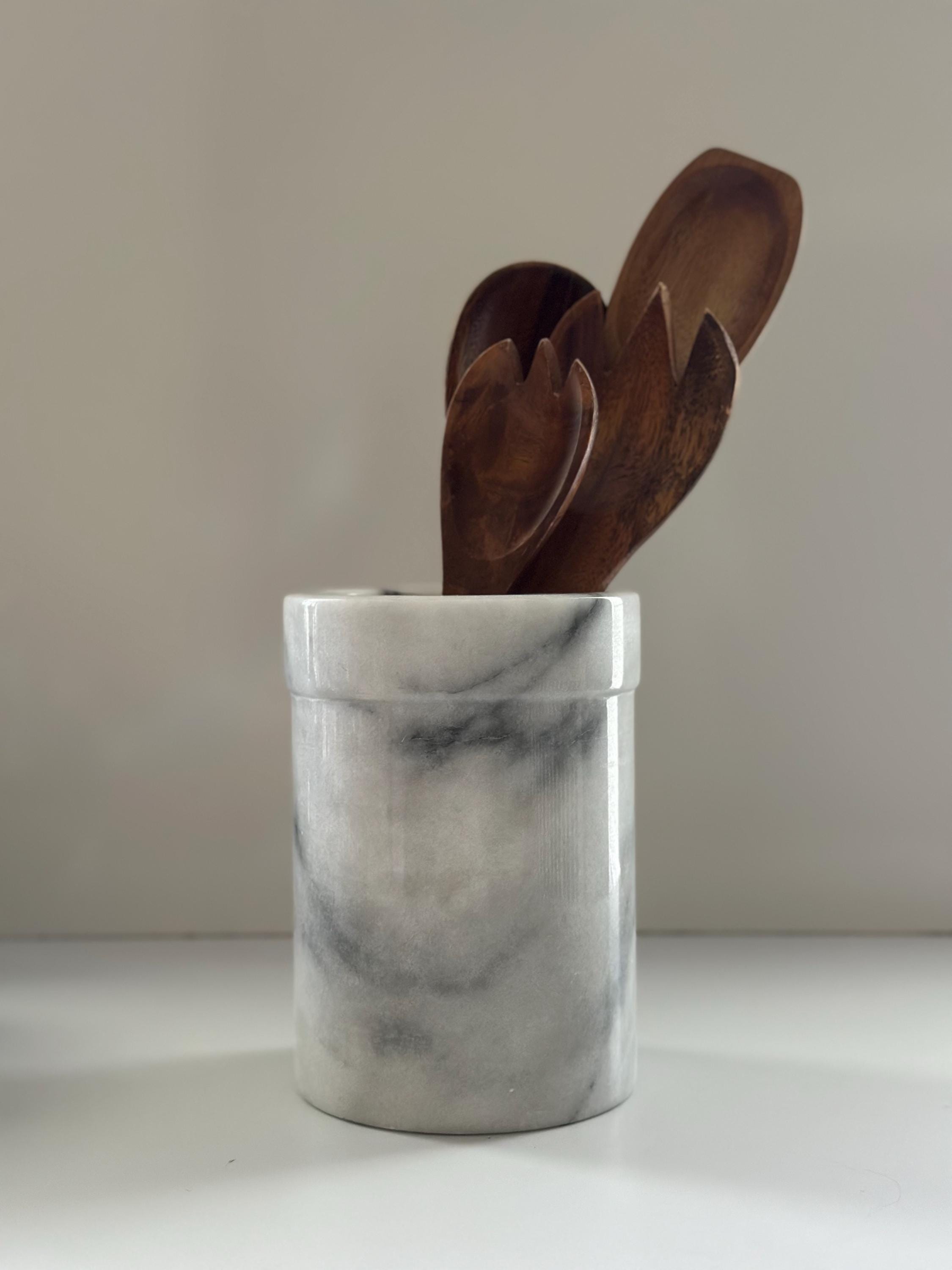 Marble White and Graywine Chiller Utensil Jar Caddy - Etsy