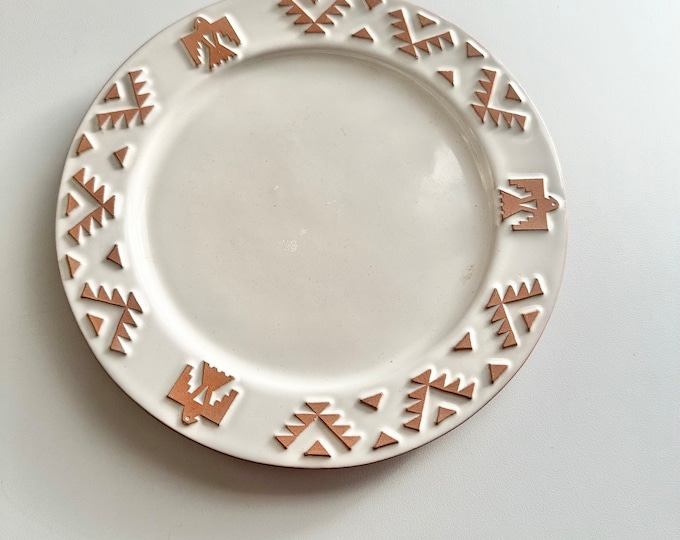Frankoma native American Salad 7.5 Plate Thunderbird Eagle Southwest ...
