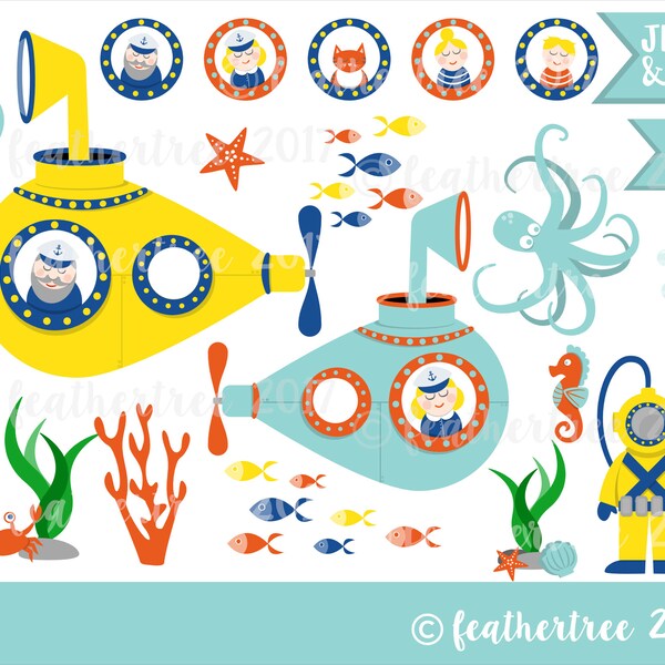 Submarine Clip Art - Etsy