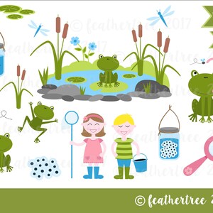 Digital Clipart - Pond Dipping - Frog - Garden Pond - 300 Dpi JPEG and ...