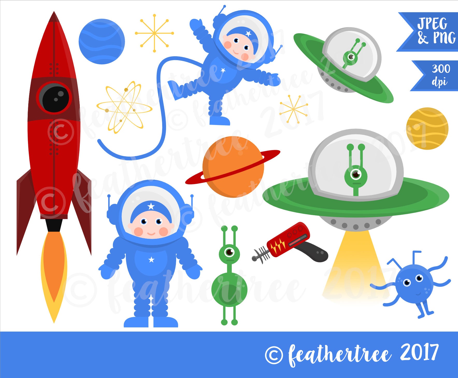 Instant Download Digital Clipart Space Spaceman - Etsy
