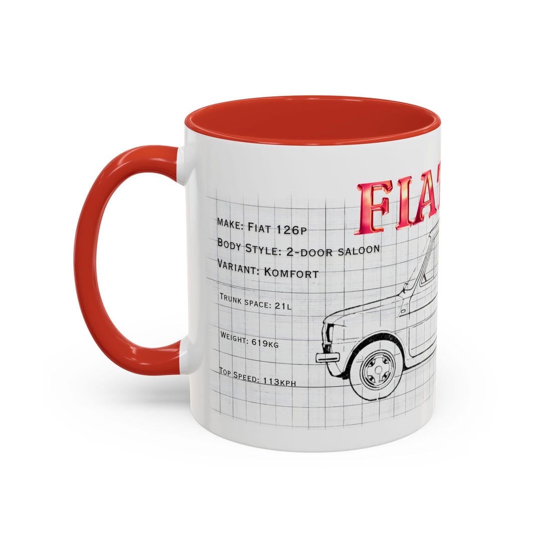Fiat 126p Coffee Mug, Classic Polish Car Design, Fiat Specs, Vintage ...