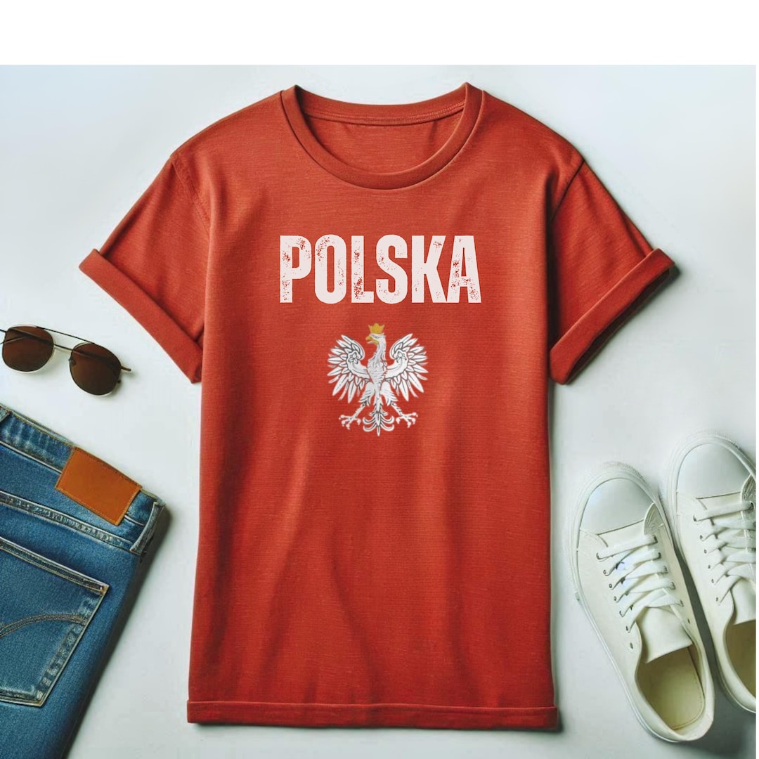 Polska T-shirt, White Polish Eagle Design, Patriotic Polish Tee, Unisex ...