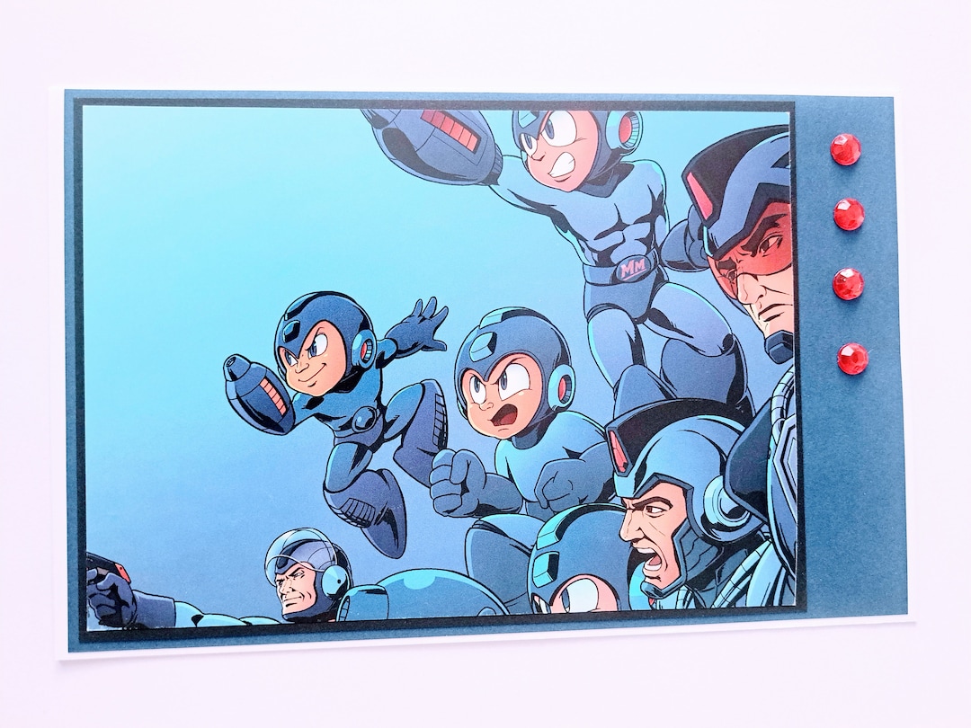 Handmade 5.5x8.5 Mega Man Video Game Greeting Card Blank Inside - Etsy