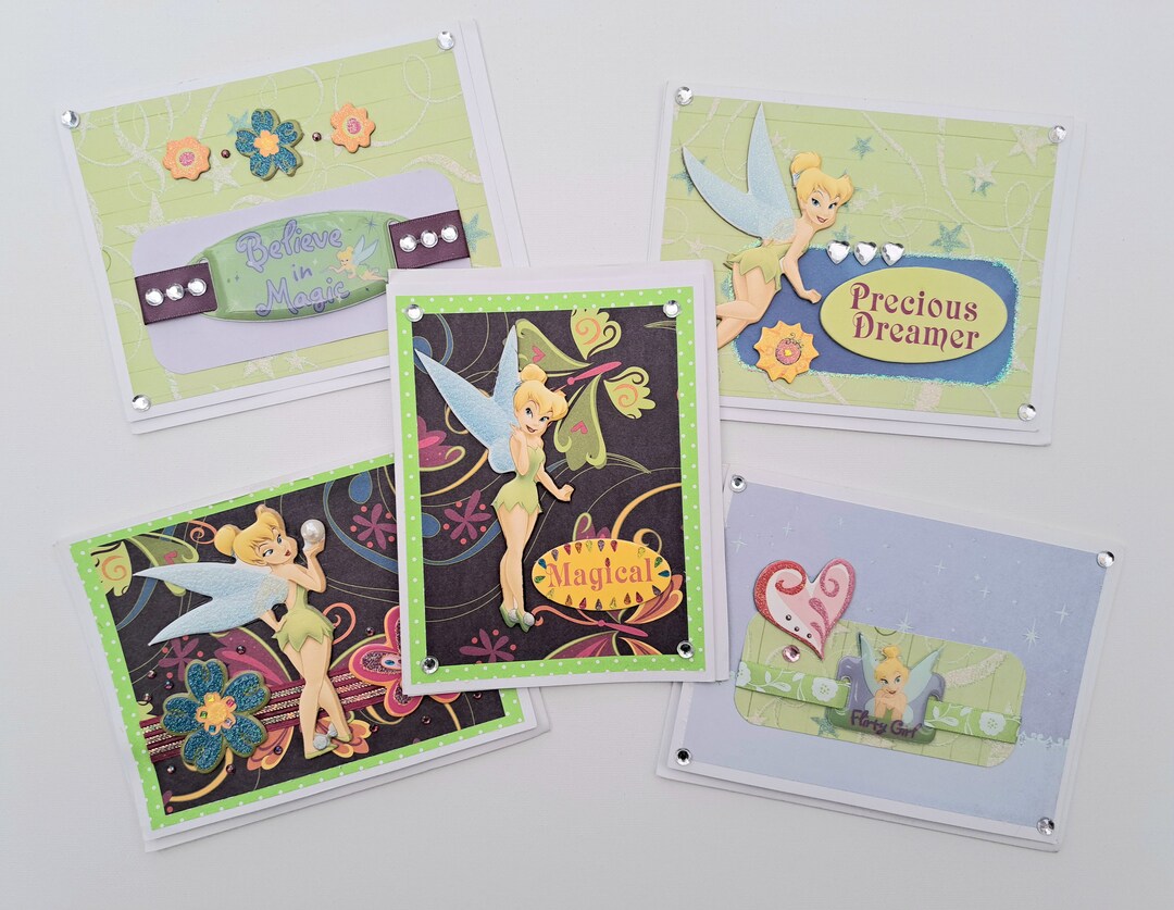 Tinker Bell Note Cards, Set of 5 - Etsy