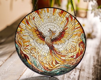 Rising Phoenix Stained Glass - Etsy