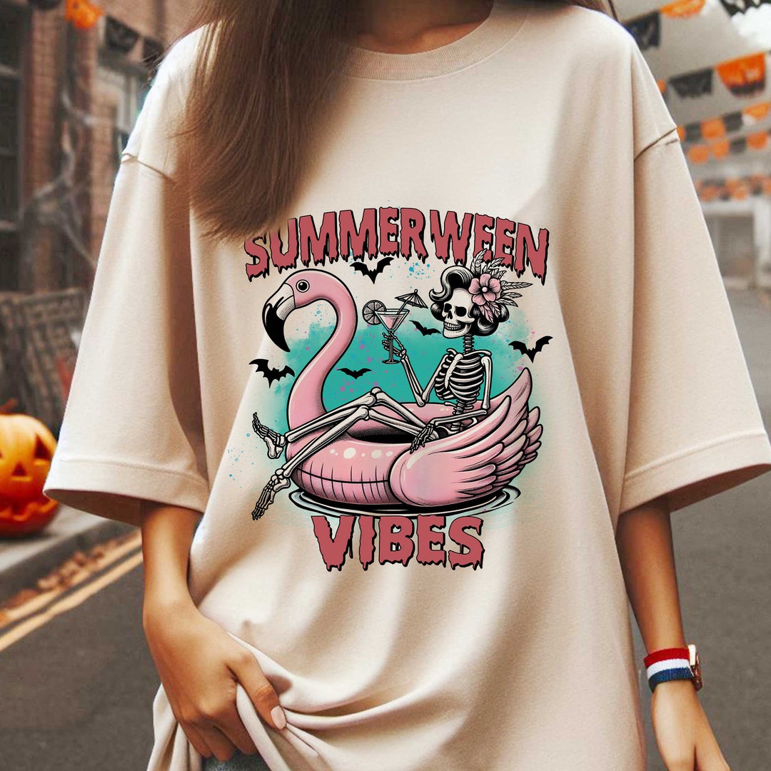 Summerween Vibes Skeleton Beach Png, Halloween Skeleton Png, Pool Party ...
